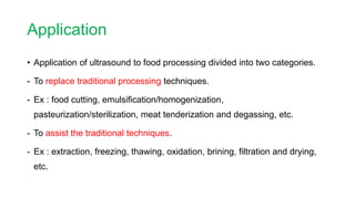 Ultrasound in Food | PPTX