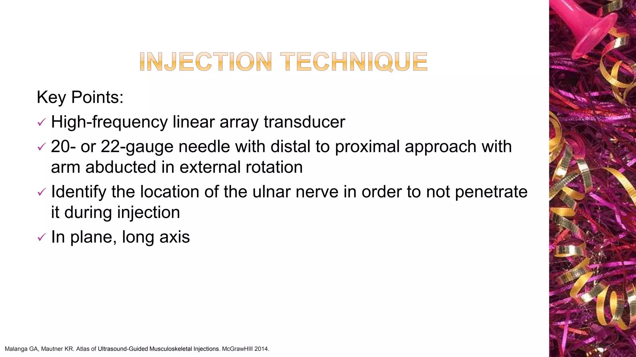 Ultrasound Guided Elbow Injections | PPTX