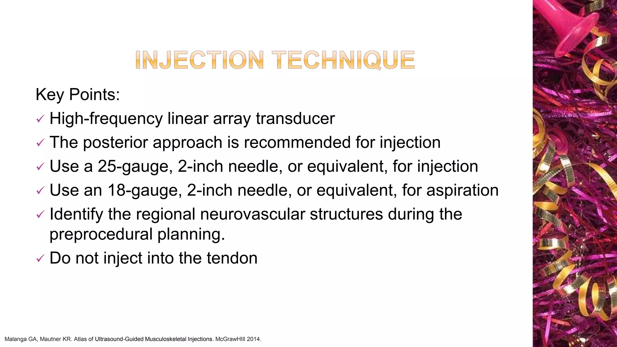 Ultrasound Guided Elbow Injections | PPTX