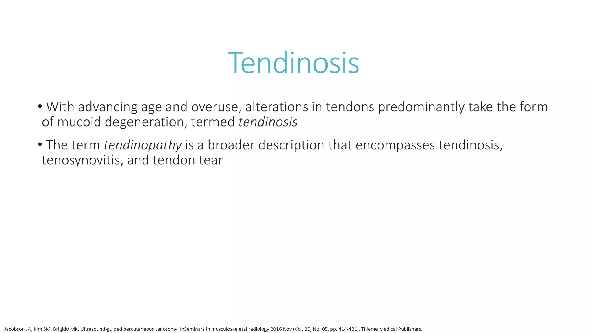 Ultrasound-Guided Percutaneous Tenotomy | PPTX | Death, Injury, or ...