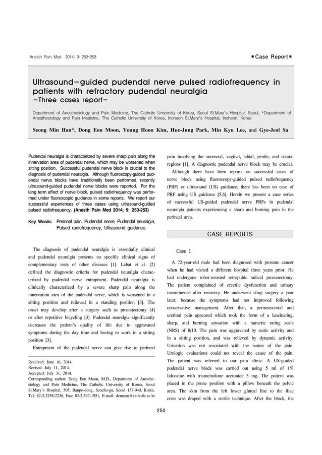 Ultrasound-guided pudendal nerve pulsed radiofrequency in patients with refractory pudendal ...