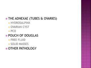 Ultrasound in Gynecology | PPTX | Pregnancy | Reproductive Health