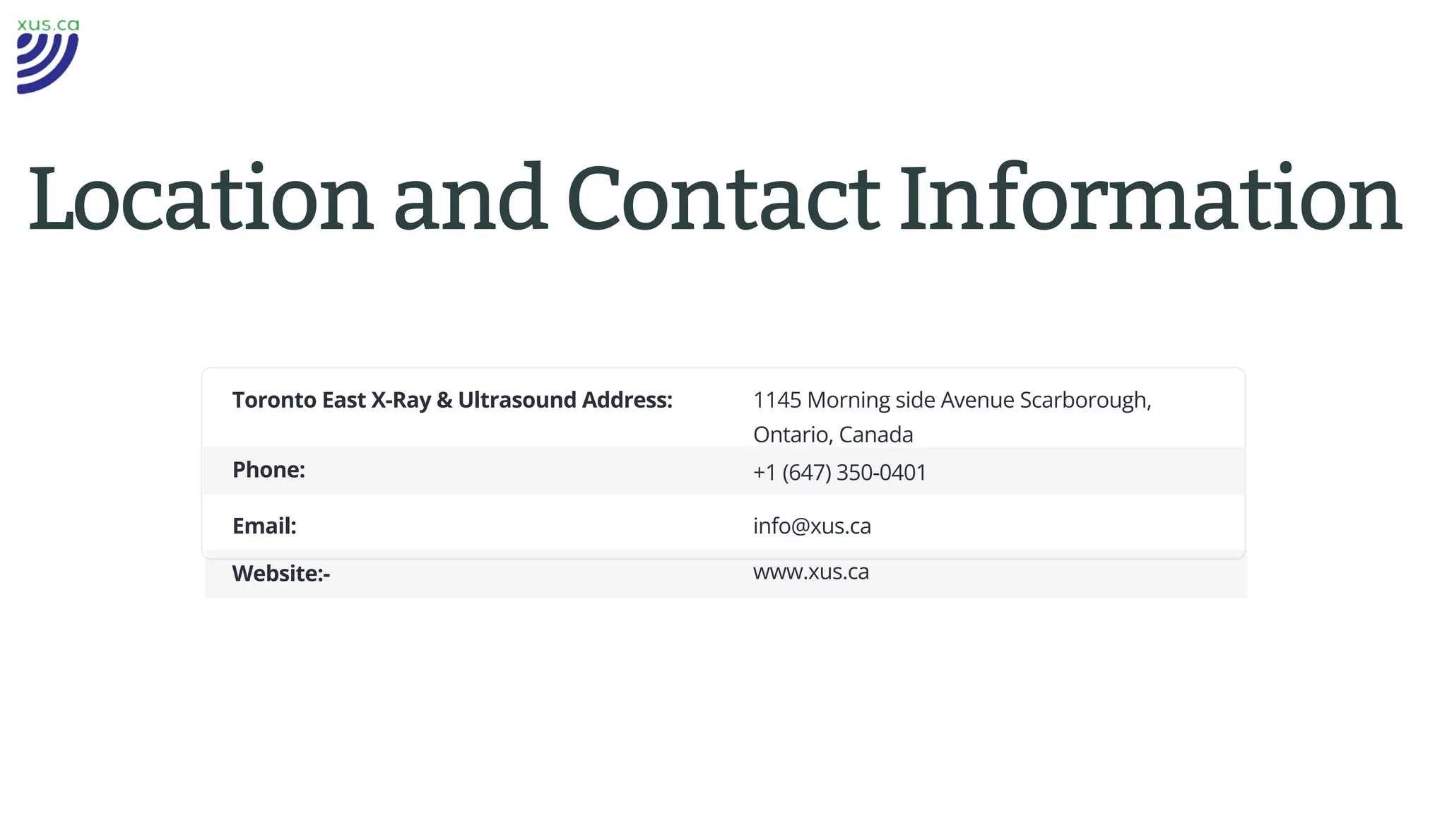 Ultrasound near Malvern - Toronto East X-Ray & Ultrasound | PPT