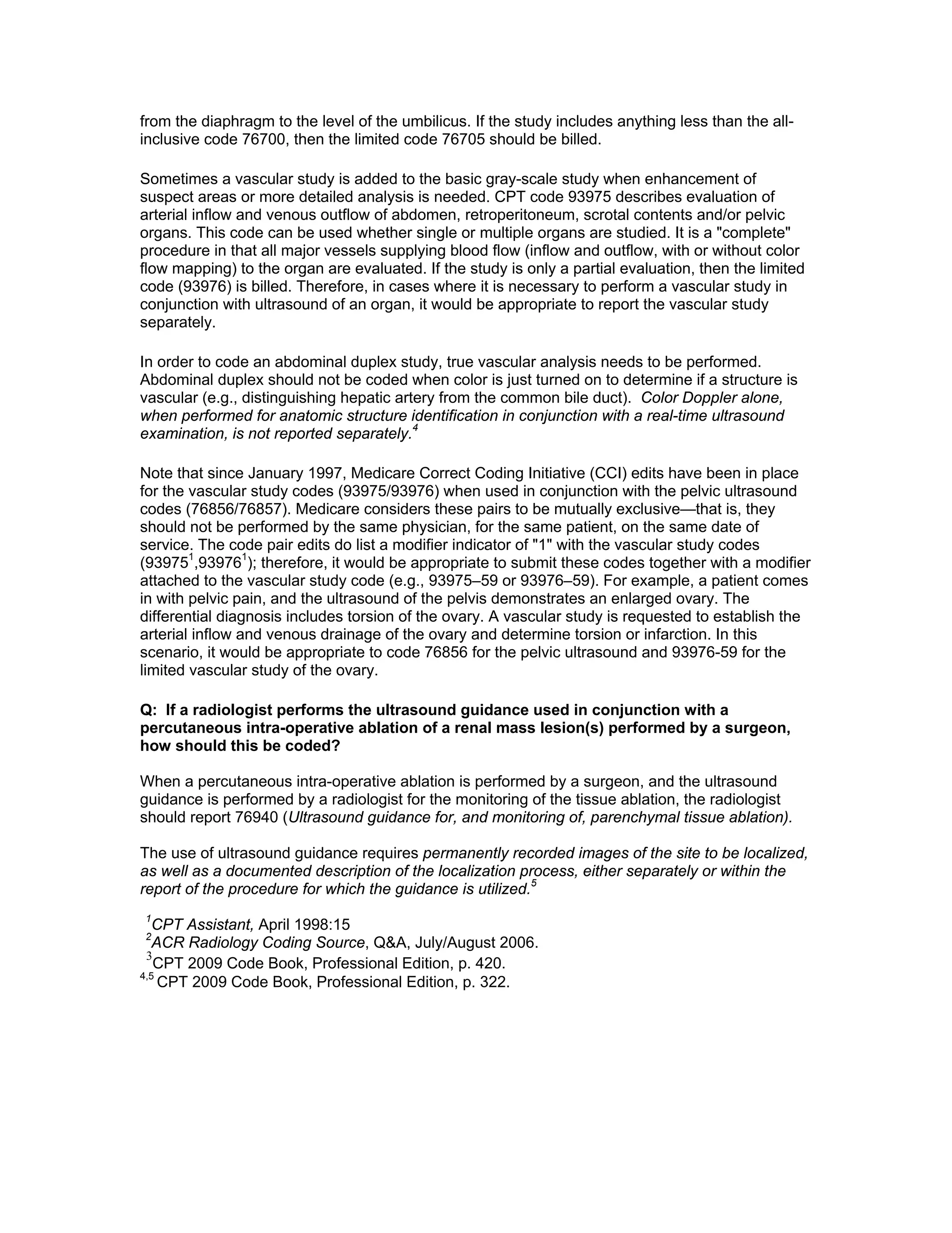 Ultrasound Coding Questions By Acr Aug2009 | PDF