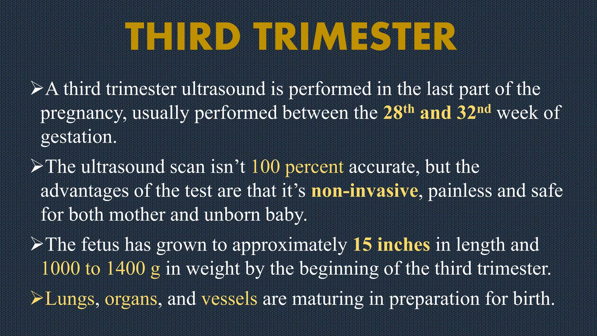 Ultrasound examination of the third trimester of pregnancy | PPTX