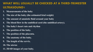 Ultrasound examination of the third trimester of pregnancy | PPTX