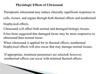 ultrasound therapy principle ,indication contraindication | PPTX
