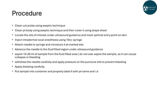 ultrasound guided procedures ( aspiration ) | PPT