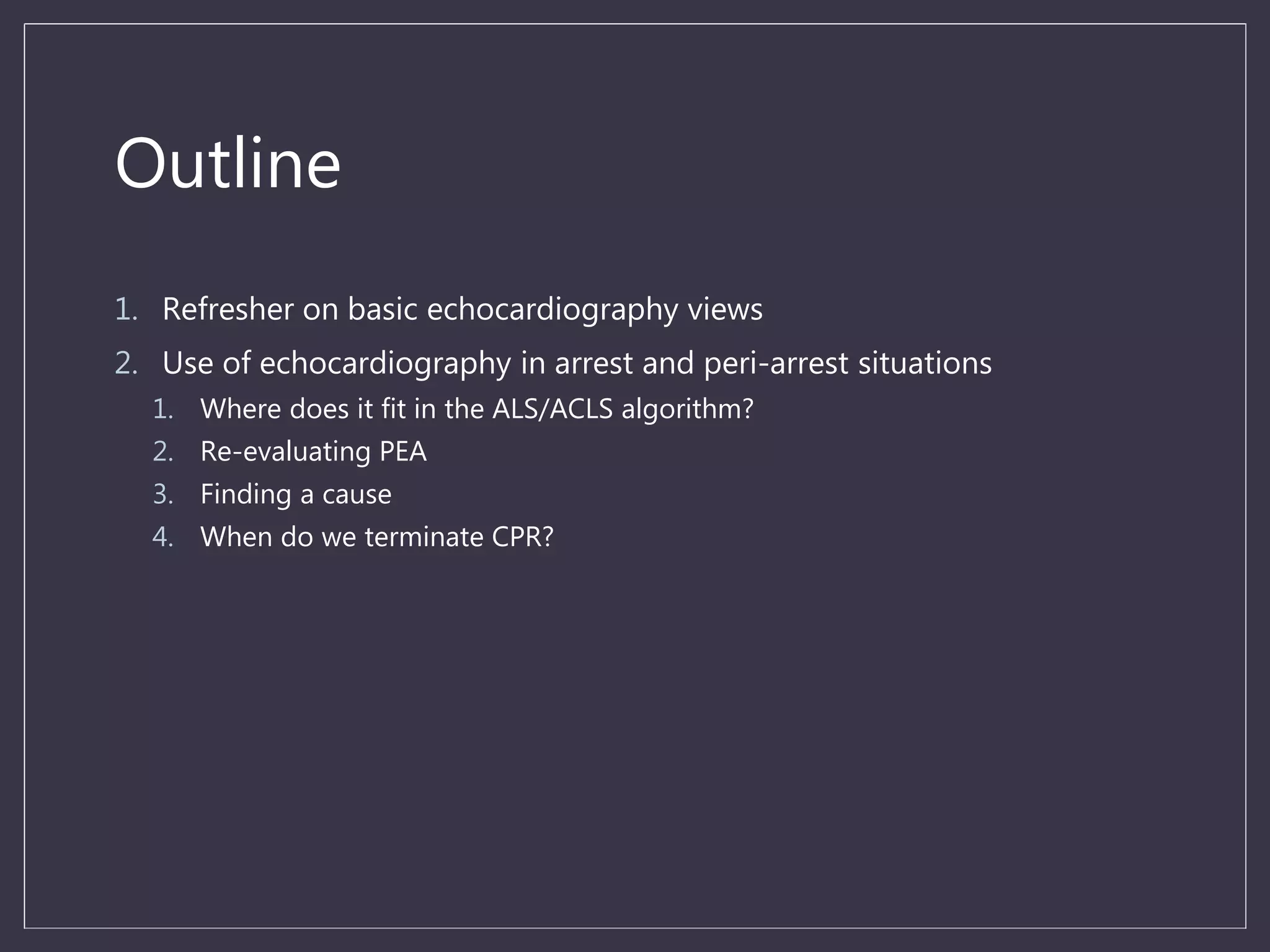 Ultrasound in cardiac arrest | PPTX