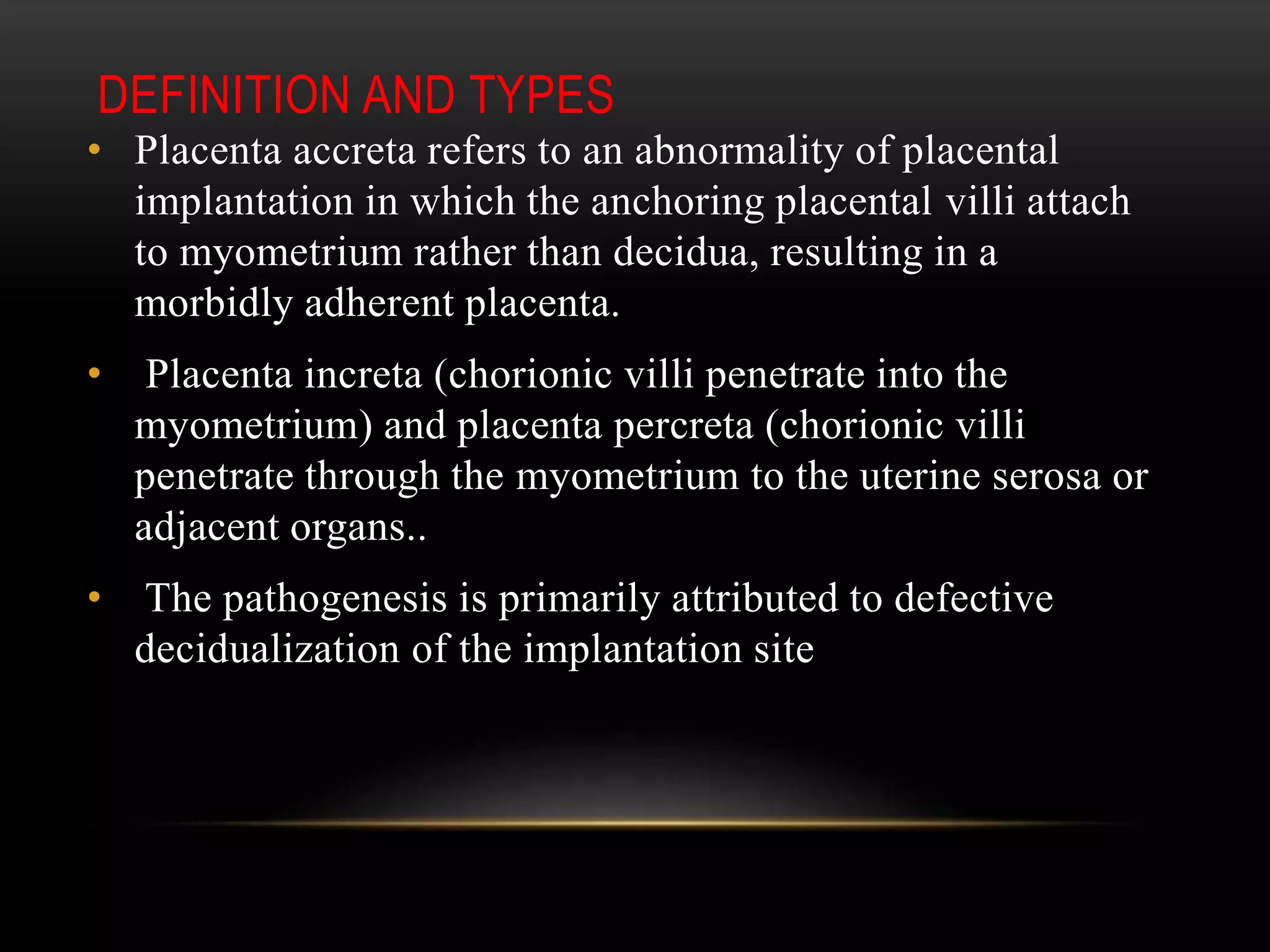 Ultrasound in diagnosis of placental invasion | PPTX
