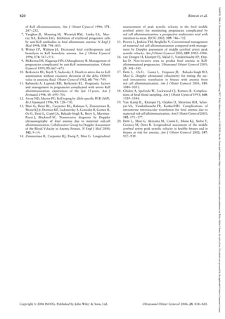 Ultrasound in Obstet Gyne - 2006 - Rimon - Management of Kell isoimmunization evaluation of a ...