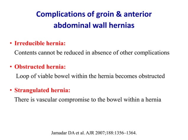 Ultrasound of groin & anterior abdominal wall hernias | PPTX | Death ...