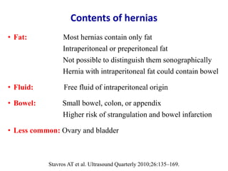 Ultrasound of groin & anterior abdominal wall hernias | PPTX