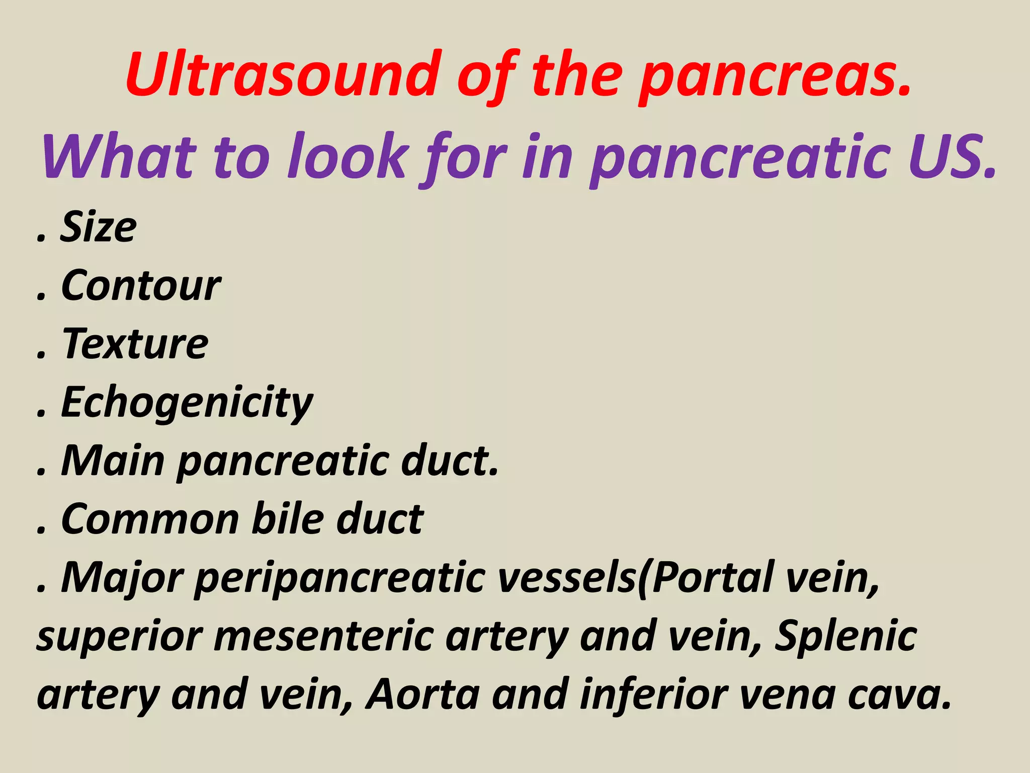 Ultrasound of pancrease in Radiology | PPTX