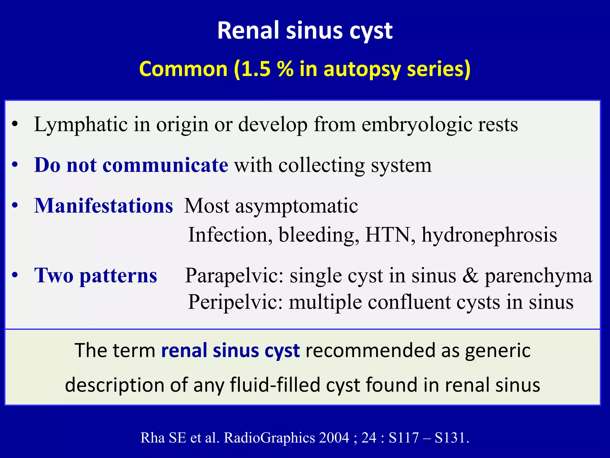 Ultrasound of the urinary tract - Renal cysts | PPTX