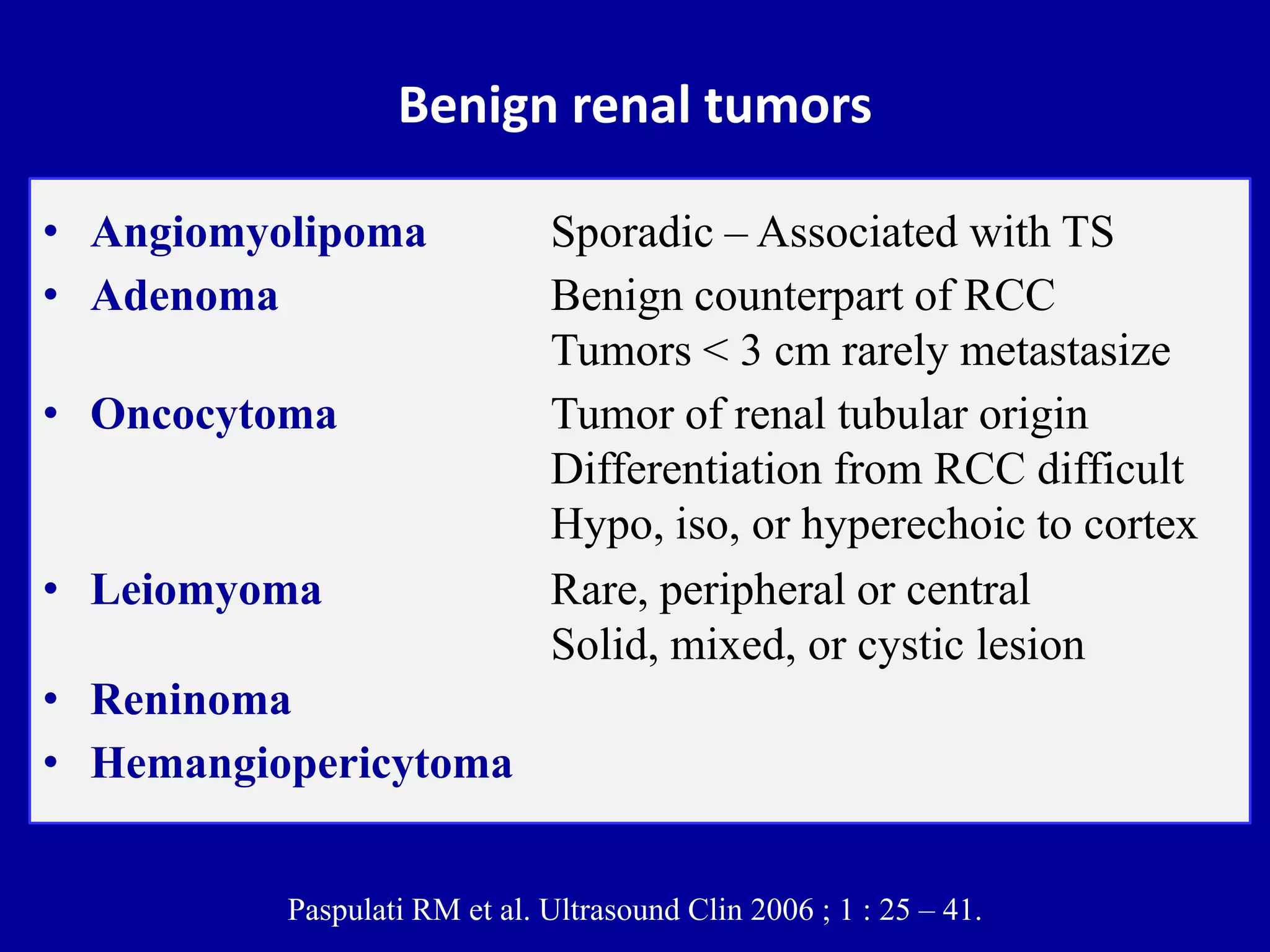 Ultrasound of the urinary tract - Renal tumors | PPTX