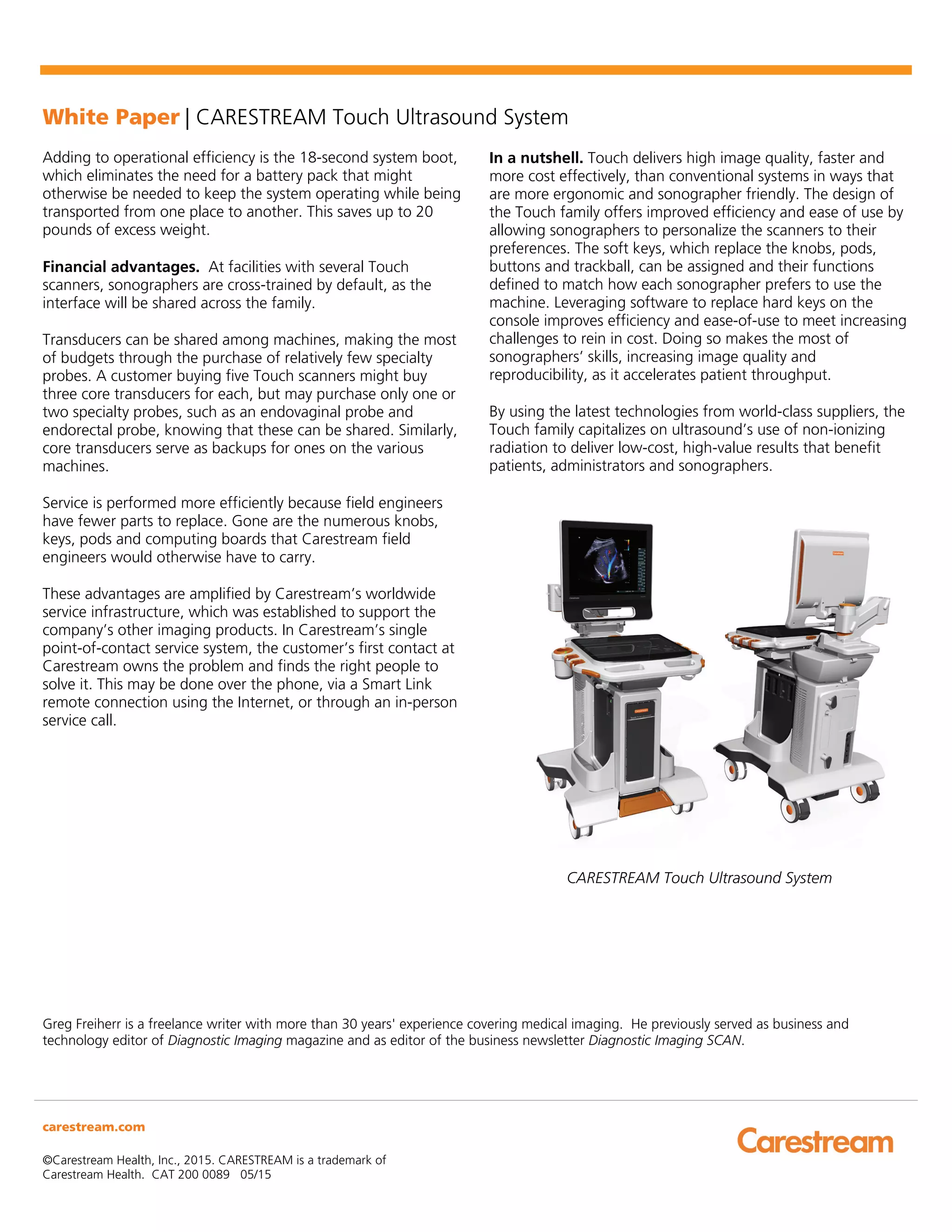 Ultrasound in the 21st Century: Why Carestream Health's Touch ...