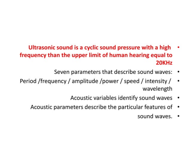 Ultrasound physics 1 | PPTX | Physics | Science