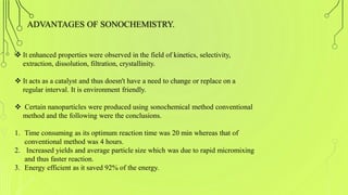 Ultrasound Assisted Reaction from Advanced organic chemistry of M.pharm ...
