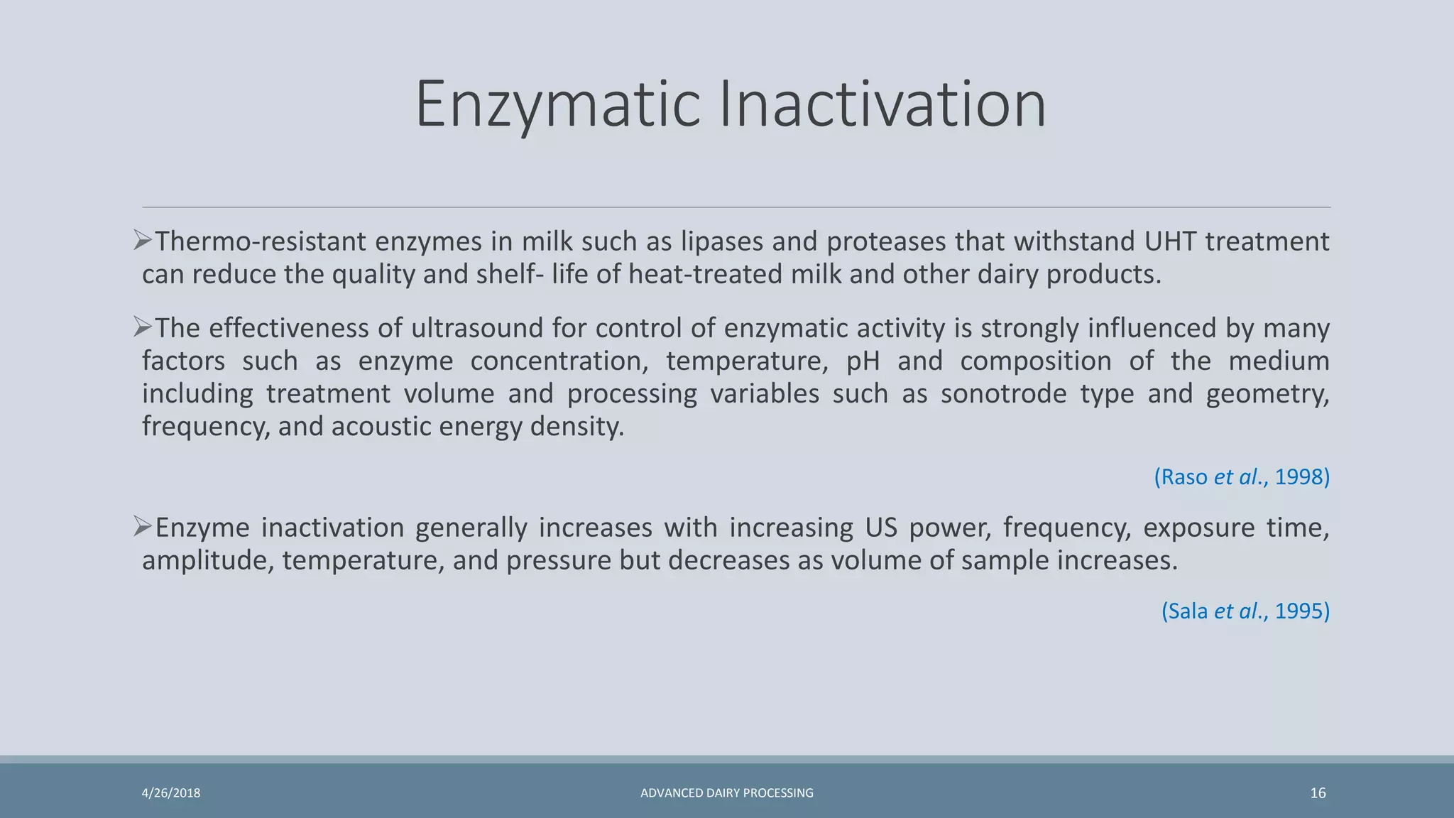 Ultrasound processing in dairy industry | PDF