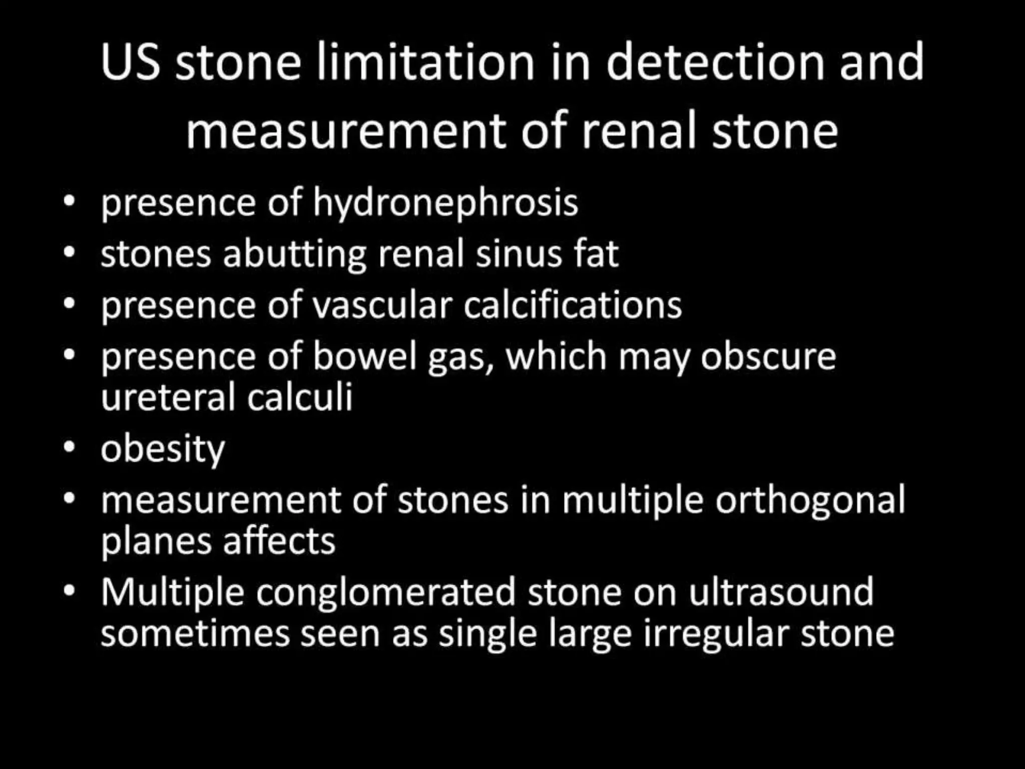 Ultrasound renal stone differential diagnosis . | PPTX