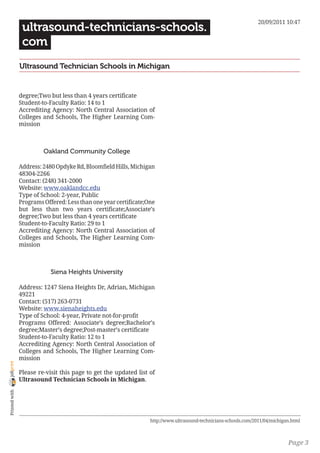 Ultrasound technician schools in michigan | PDF