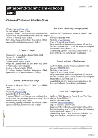 Ultrasound technician schools in texas | PDF