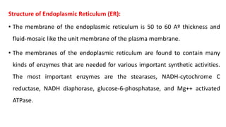 Ultrastructure of Endoplasmic reticulum and functions.pptx