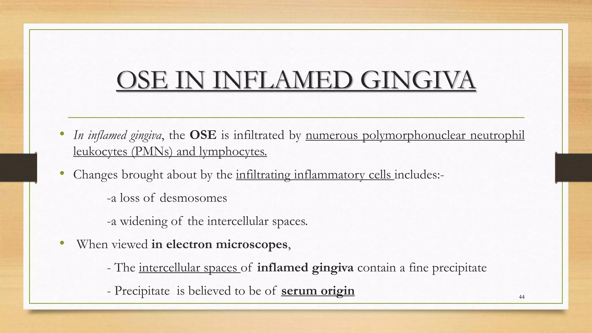 Ultrastructure of gingival epithelium in health and disease | PPTX