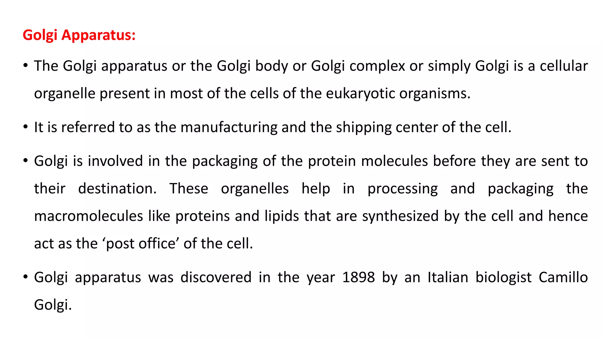 Ultrastructure of Golgi appratus and functions.pptx | Biological ...