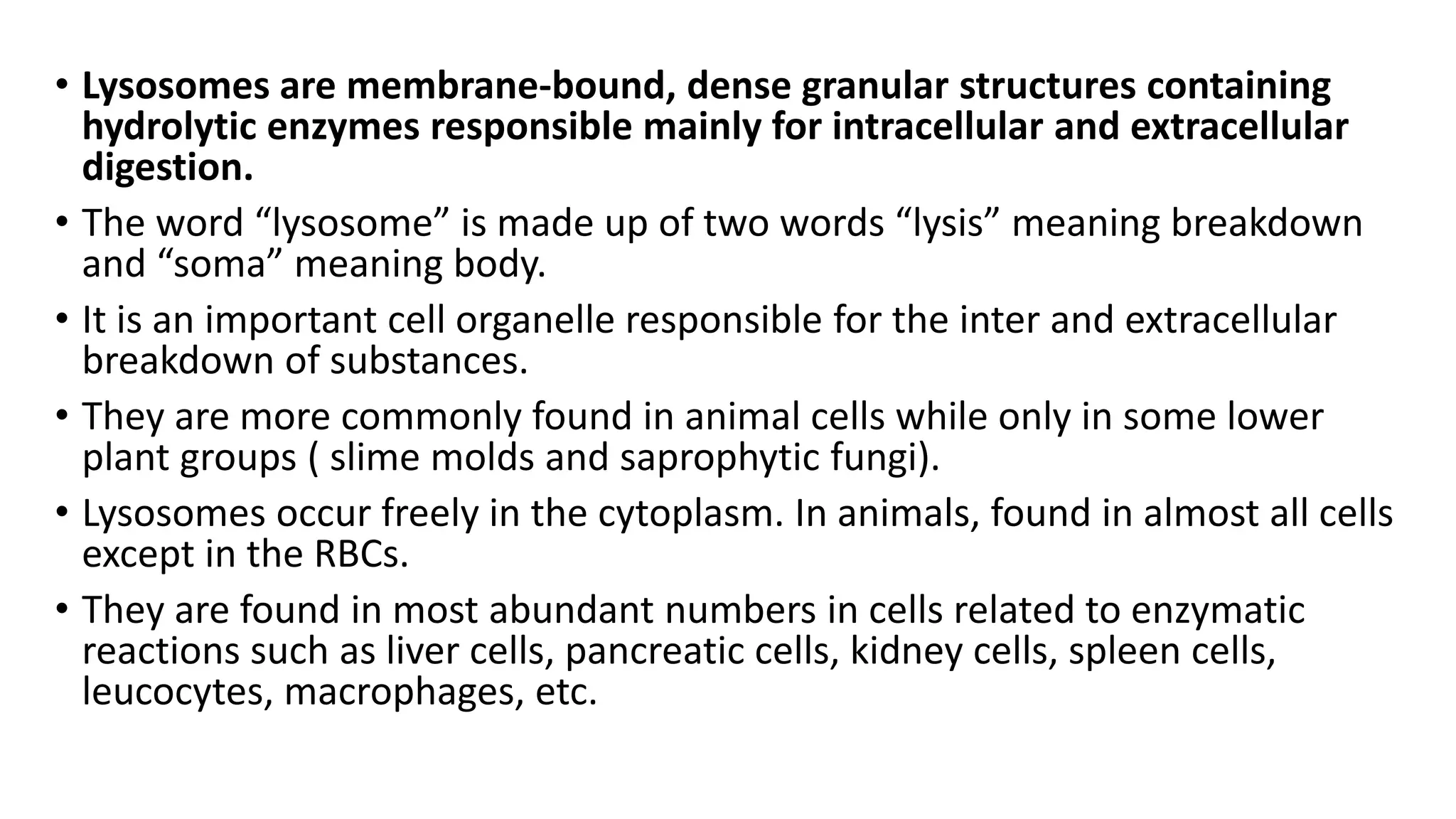 Ultrastructure of Lysosomes and its functions | PPTX