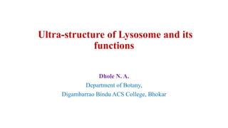 Ultrastructure of Lysosomes and its functions | PPTX