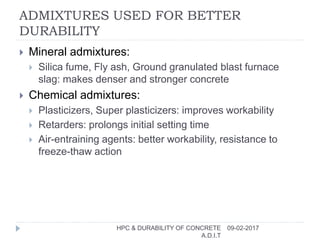 High Performance Concrete & Durability of Concrete | PPT