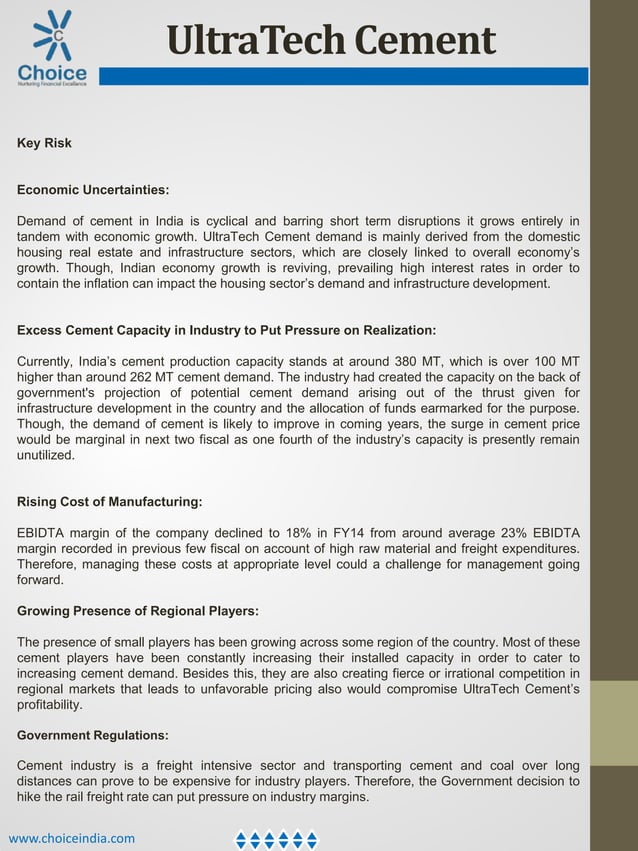 Choice Broking Research-UltraTech Cement. | PDF