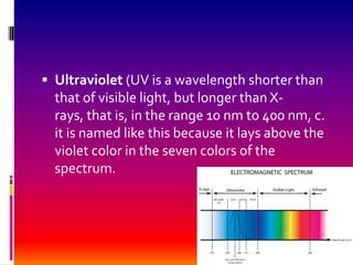 Ultra violet (electromagnetic spectrum) | PPTX
