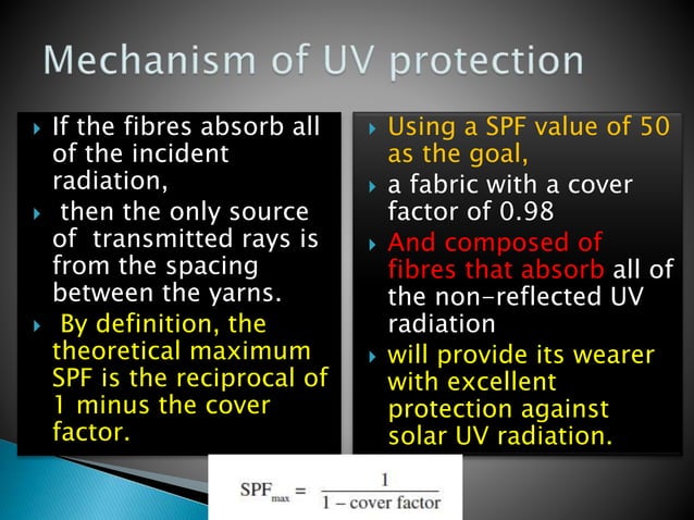 Ultraviolet protection finishes | PPT