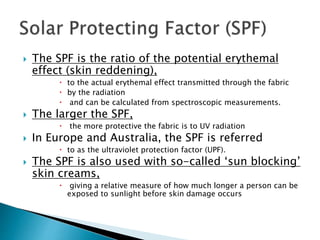 Ultraviolet protection finishes | PPTX