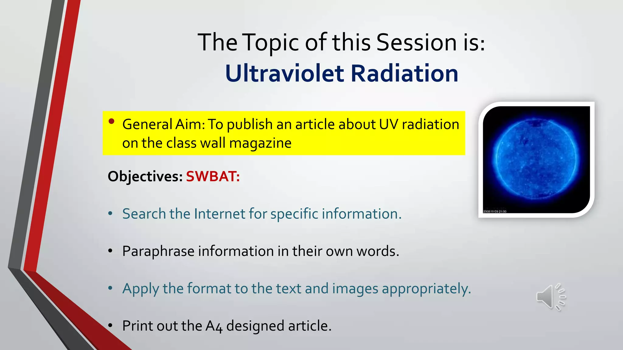 Ultraviolet radiation | PPTX | Homework and Study | Education