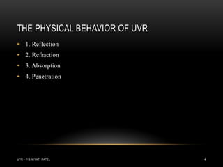 Ultra violet radiation physiotherapy | PDF