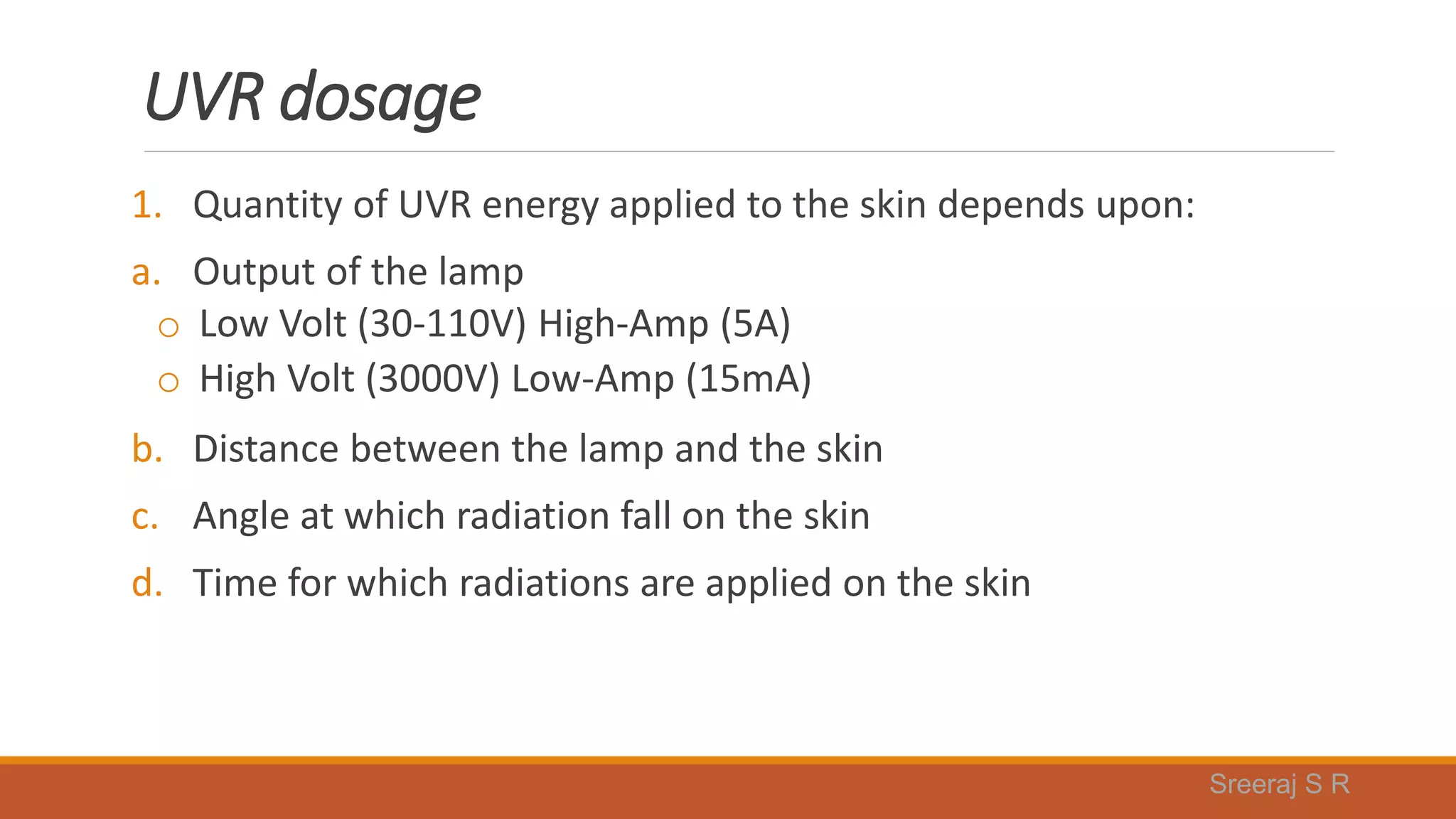 Ultraviolet radiation in Physiotherapy | PPT