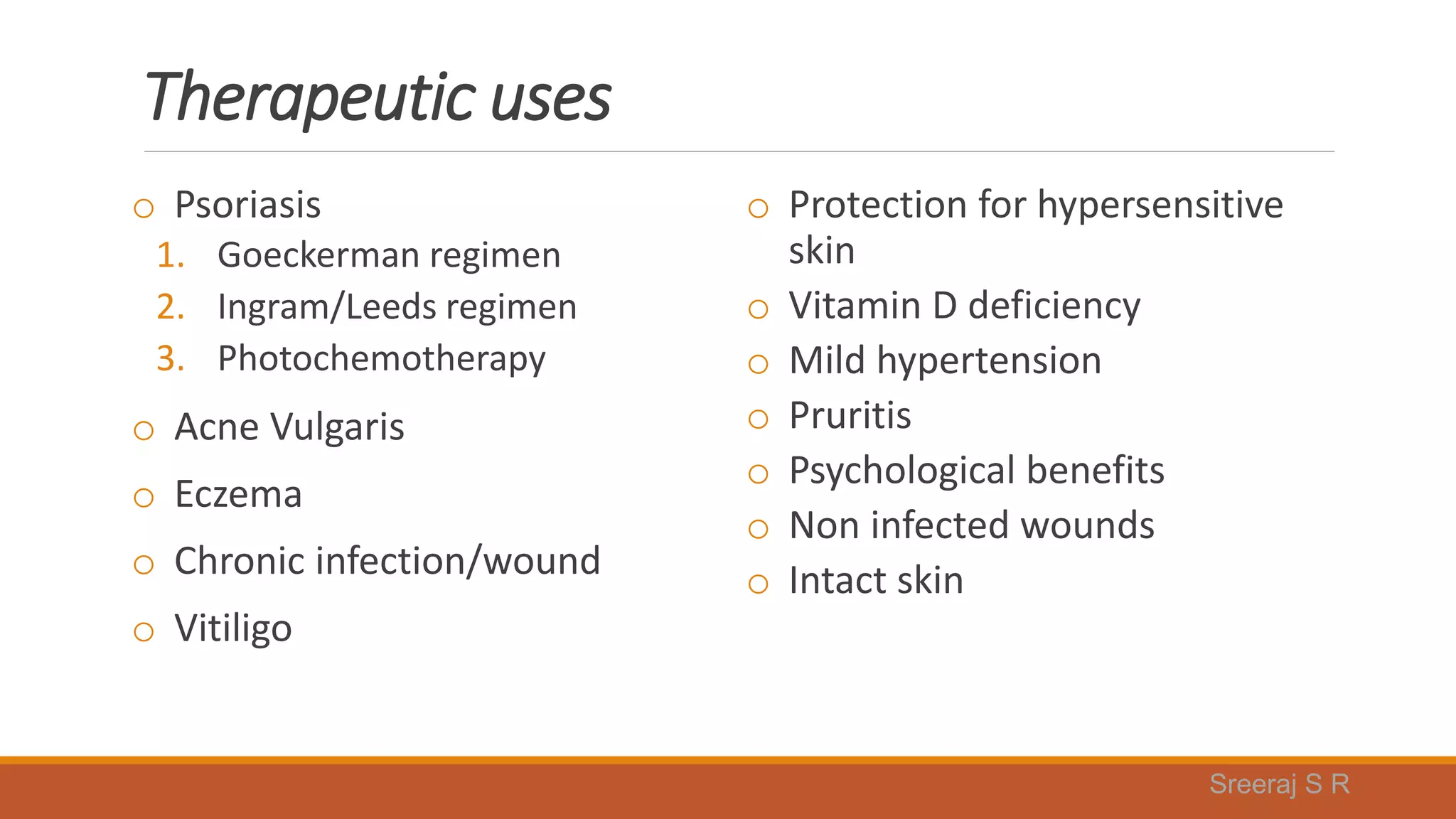 Ultraviolet radiation in Physiotherapy | PPT