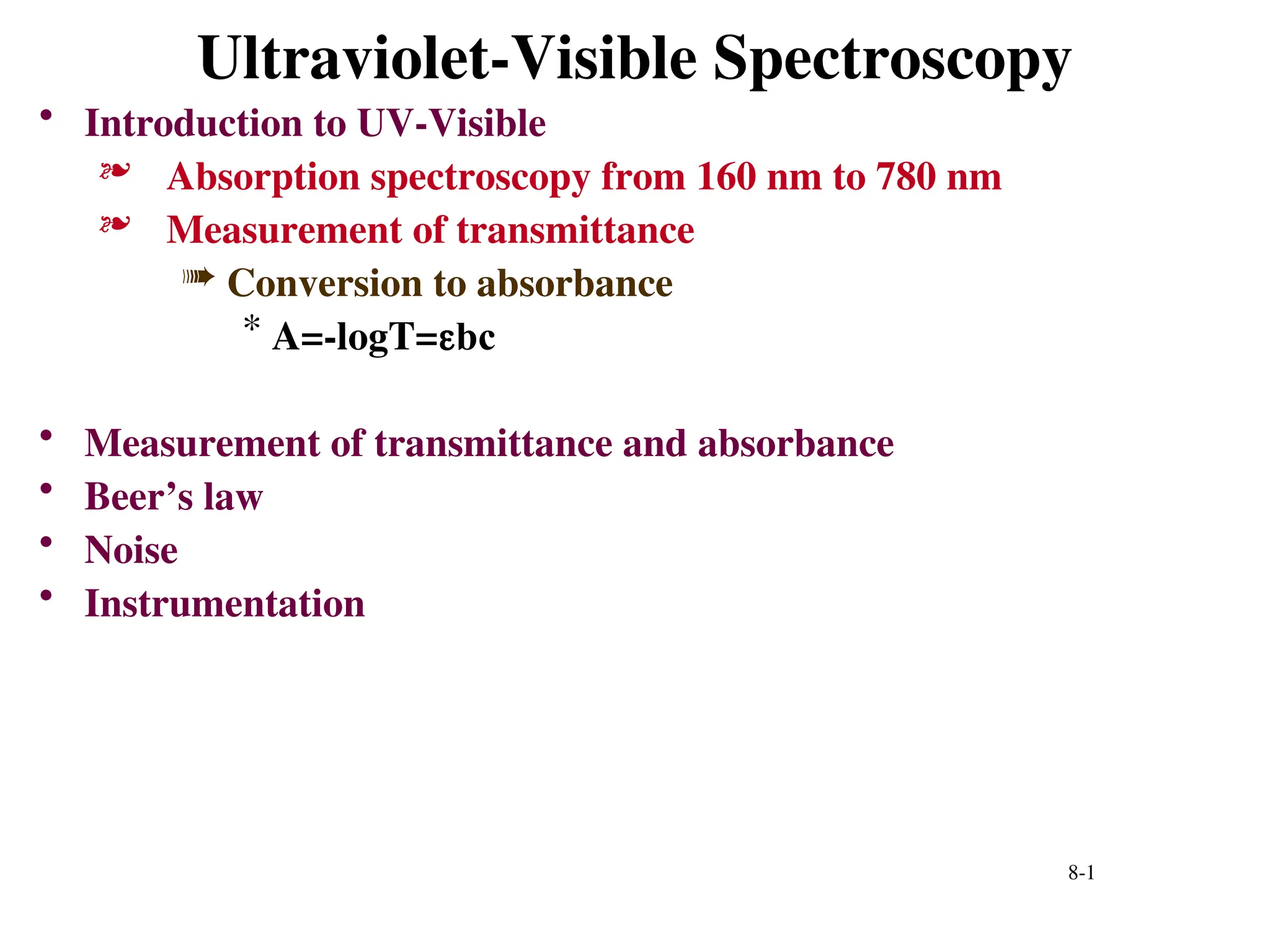 Ultravoilet -the visible Spectroscopy.ppt