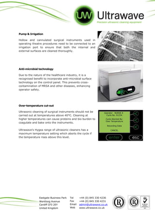 Ultrawave precision ultrasonic cleaning equipment buyers guide | PDF