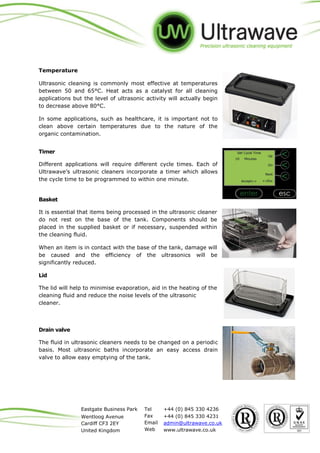 Ultrawave precision ultrasonic cleaning equipment buyers guide | PDF