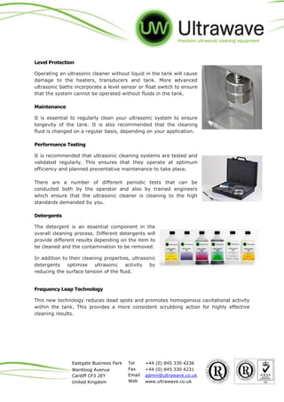 Ultrawave precision ultrasonic cleaning equipment buyers guide | PDF