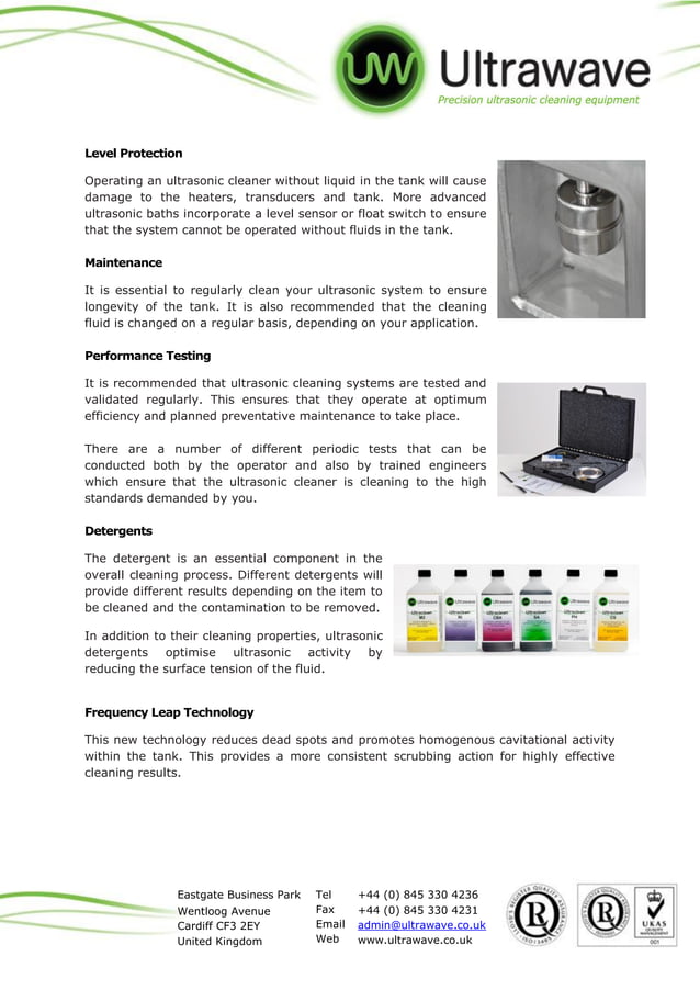 Ultrawave precision ultrasonic cleaning equipment buyers guide | PDF