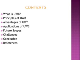 Ultra wideband technology(mujeeb ur rehman) | PPTX