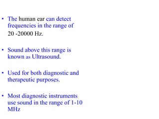 Ultrsonography Principle and application | PPTX