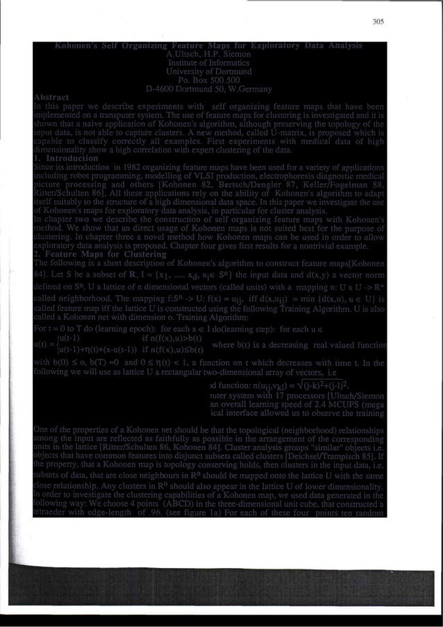 Ultsch Siemon Kohonens Seif Organizing Feature Maps For Exploratory