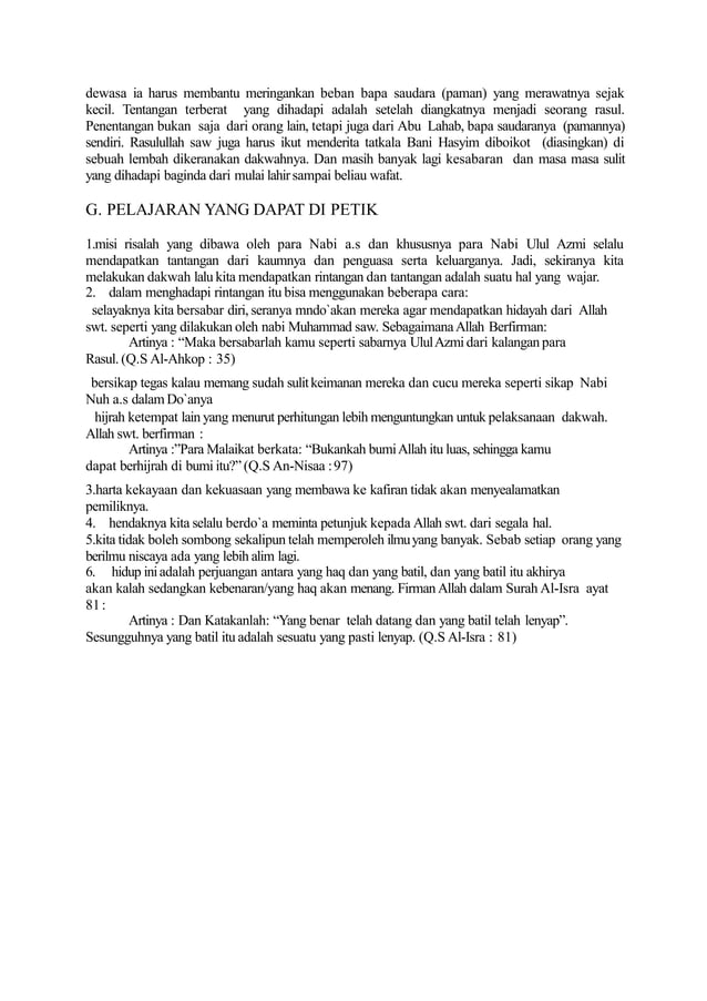 Kisah Teladan Rasul Ulul azmi | PPTX